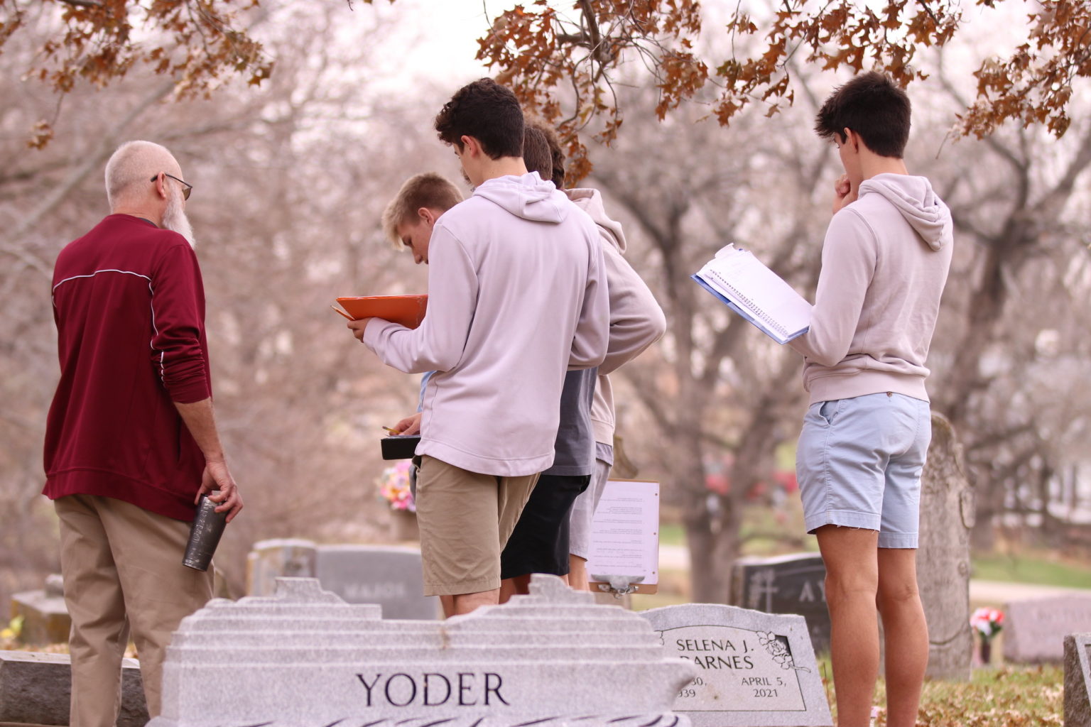 US History Students Learn In The Cemetery - Hillcrest Ravens